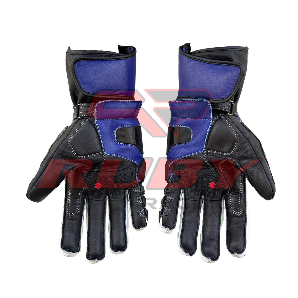 Suzuki GSX Leather Motorbike Racing Gloves – Ruby Racing Wears