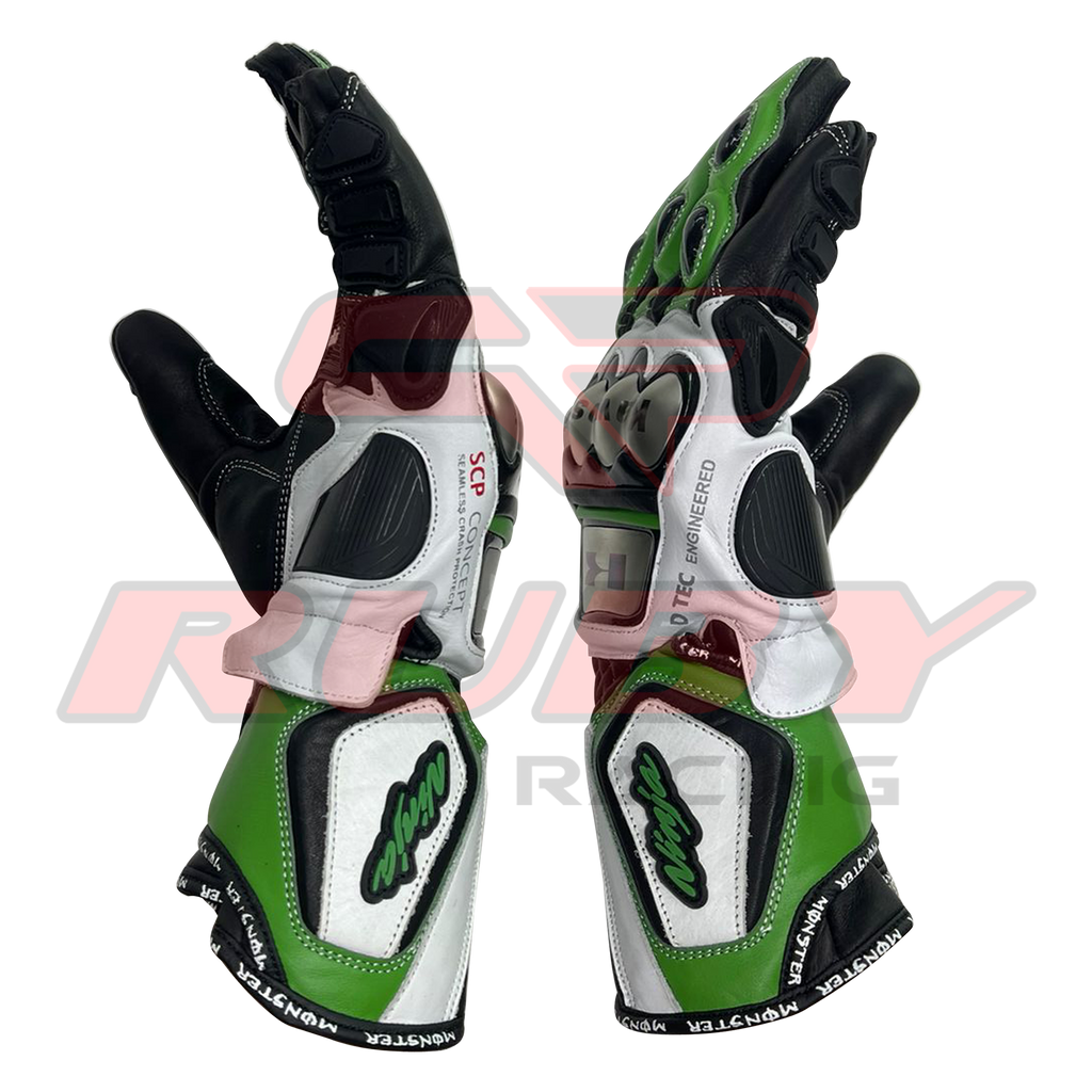 KNinja Motorbike Racing Leather Gloves – RUBY RACING